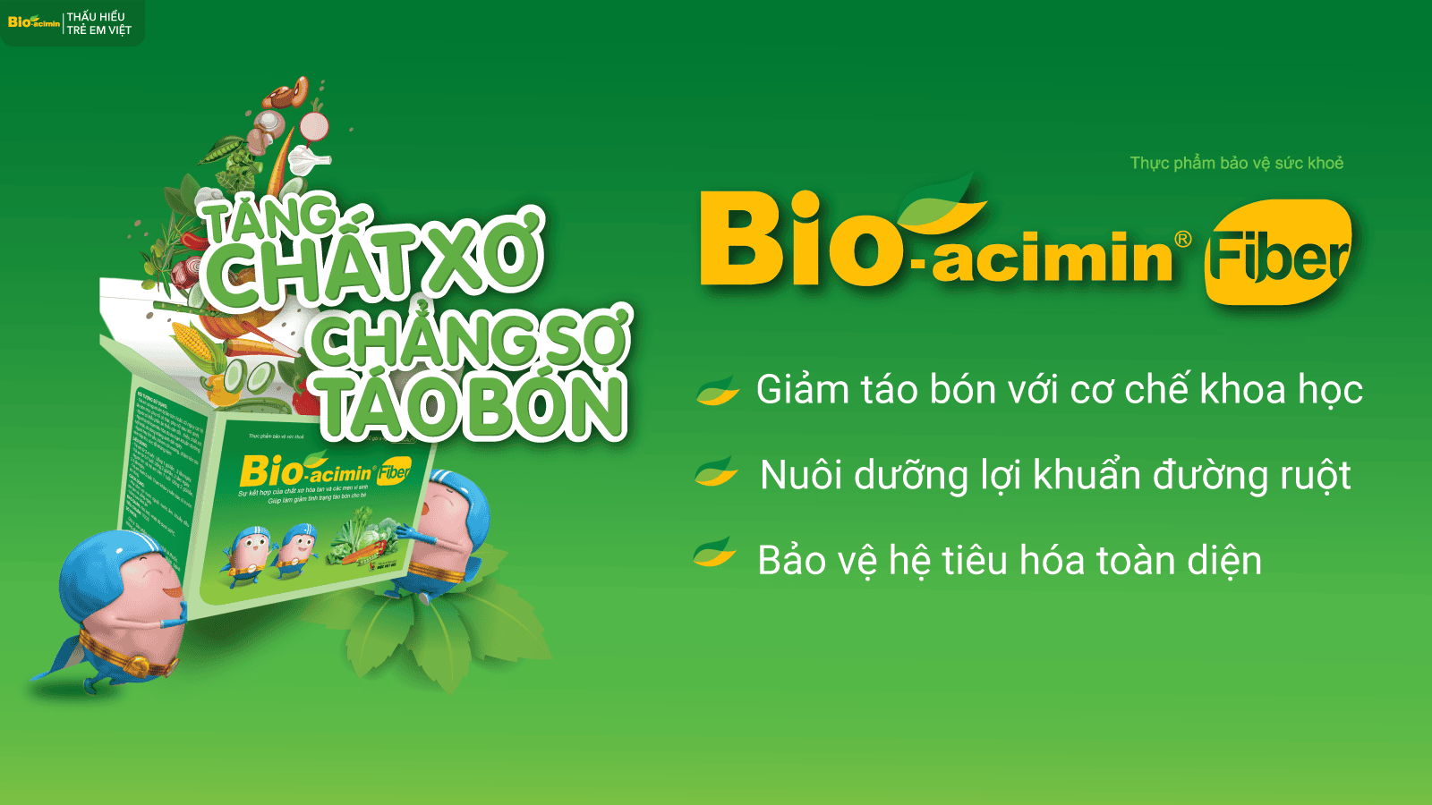 Táo bón ở trẻ em và thực phẩm bảo vệ sức khỏe Bio-acimin® Fiber | Vinmec