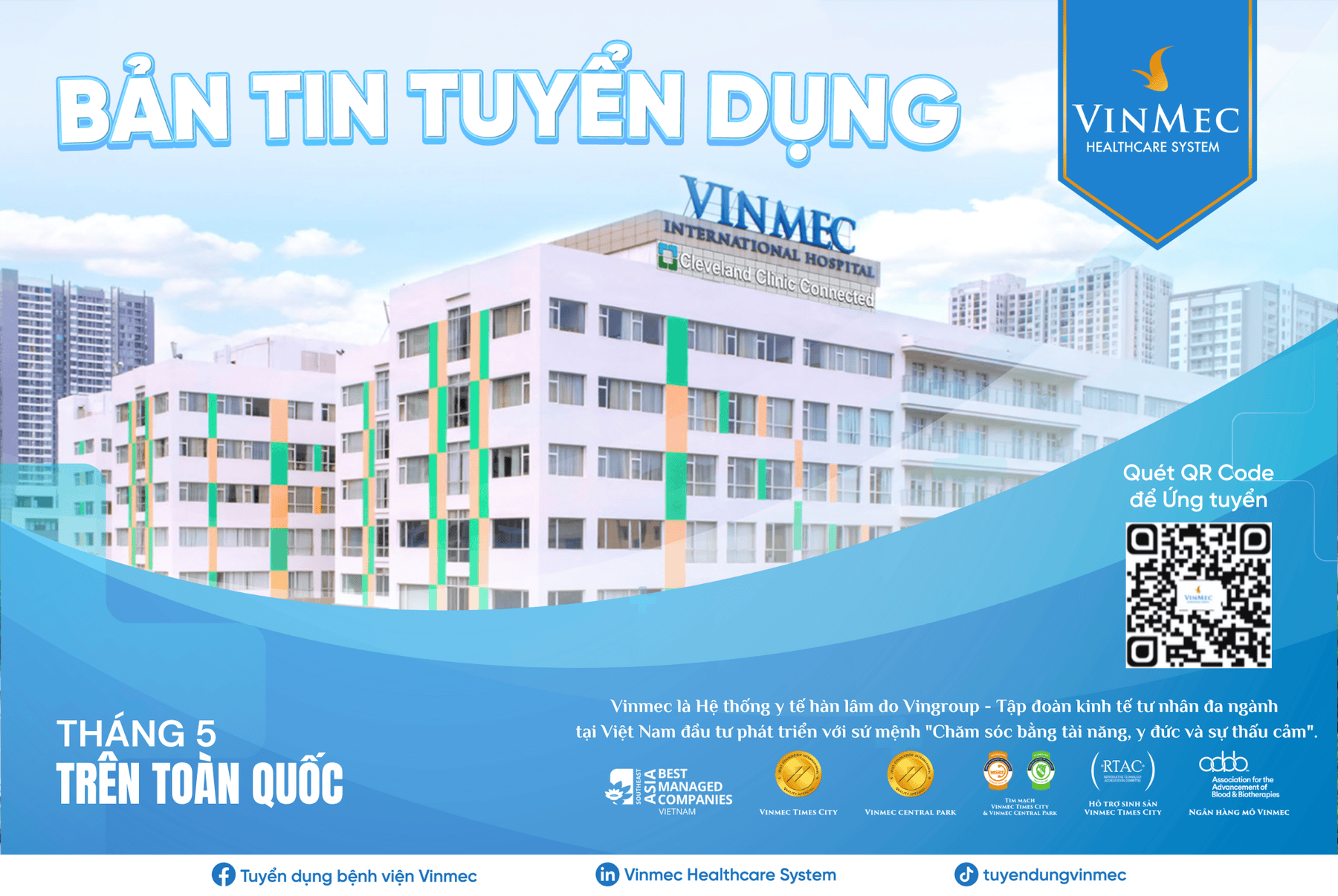 Hệ thống Y tế Vinmec tuyển dụng nhiều vị trí tại các tỉnh thành trên ...